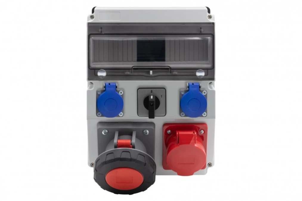 Rozdzielnica CAJA 12M BICOLOR - gniazda 32A 5p, 63A 5p, 2x230V, 0/1(63A ...