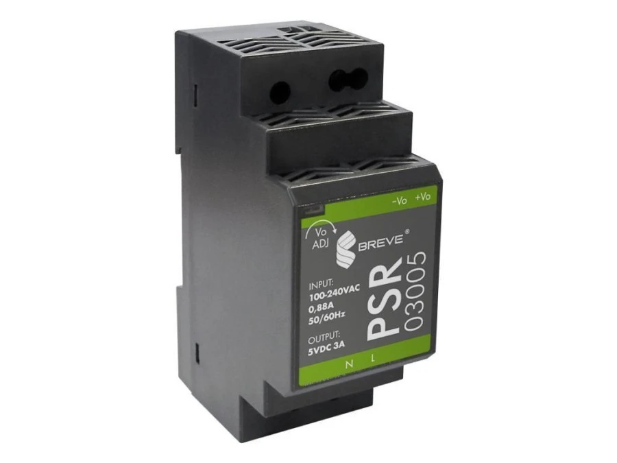 Zasilacz impulsowy PSR 03005 230/ 05VDC 3A na szynę DIN, Uzas: 85 ...