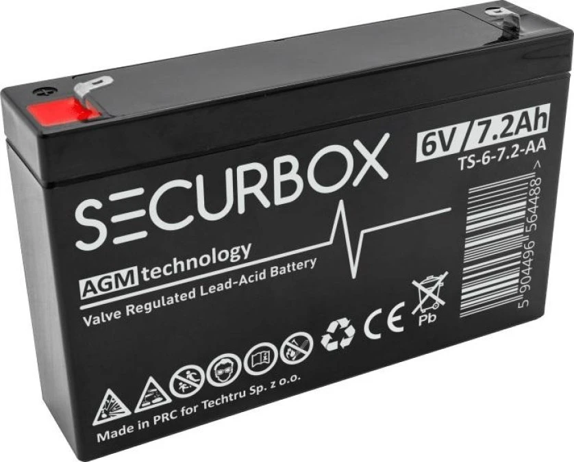 Akumulator AGM bezobsługowy do systemów alarmowych, central ppoż Securbox 6V 7,2Ah – SECURBOX ...