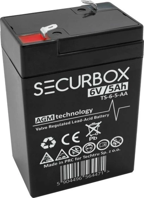 Akumulator AGM bezobsługowy do systemów alarmowych, central ppoż Securbox 6V 5Ah – SECURBOX | TIM SA