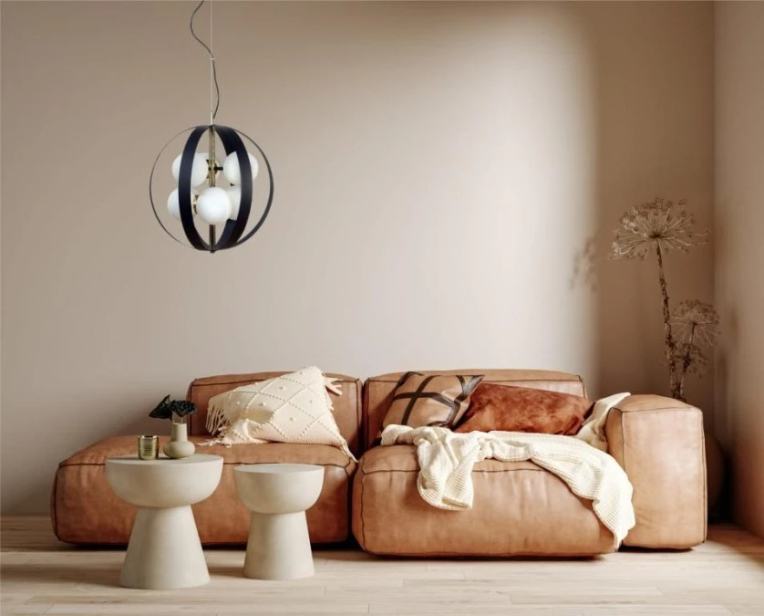 Lampa wisząca NELA kolor czarny/złoty metal/szkło, 6xE14 IP20 1138 Zuma ...