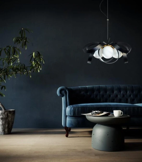 Lampa wisząca NELA kolor czarny/złoty metal/szkło, 4xE14 IP20 1139 Zuma ...