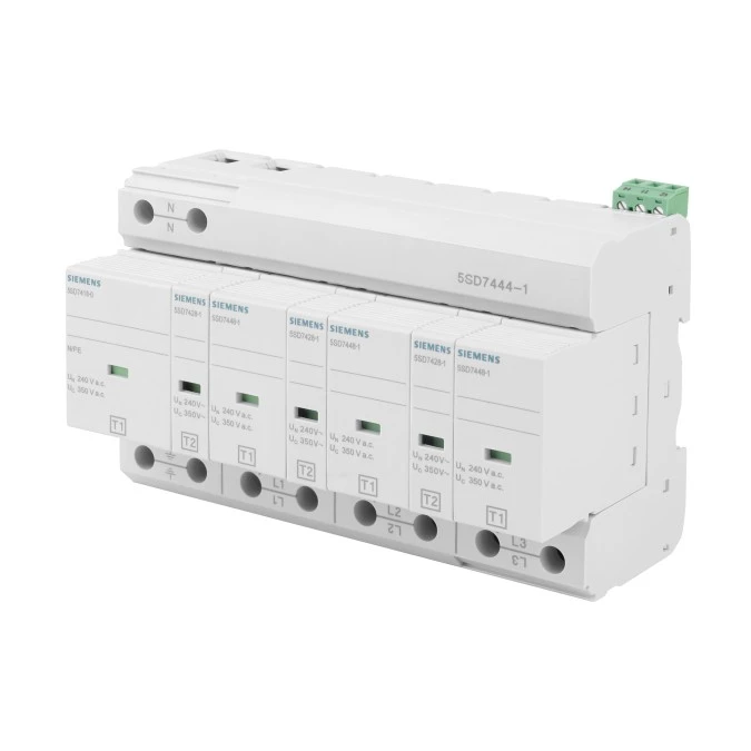 Ogranicznik przepięć Typ T1+T2 3P+N Uc 350V 25kA TN-S ze stykami sygn ...
