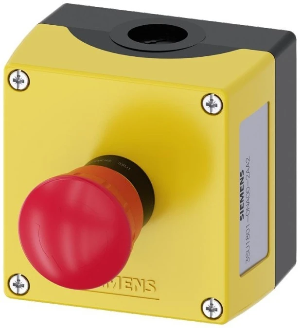 Kaseta z przyciskiem bezpieczeństwa 1R przez obrót żółta IP69k SIRIUS ACT 3SU1801-0NA00-2AA2 ...