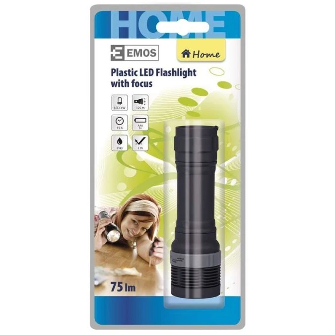 Latarka LED 3W 75lm /z zoomem/ 3×AAA IP43 P4702 – EMOS | TIM SA