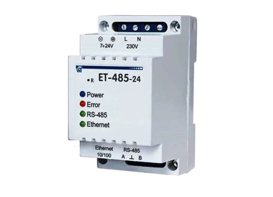 Konwerter interfejsów Ethernet 10BASE-T 100BASE-T i Modbus RS-485 ET-485-24 – NOVATEK - ELECTRO ...