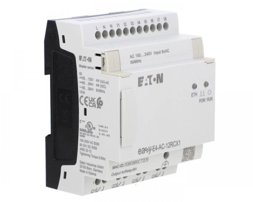 Przekaźnik programowalny easyE4 230VAC/DC 8DI 4DO-R EASY-E4-AC-12RCX1 197216 – EATON | TIM SA