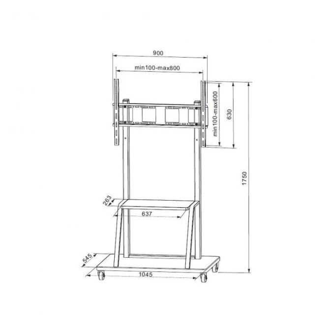 Stojak mobilny TV LED/LCD/PDP 55-100 cali 150kg z półką ICA-TR30 ...