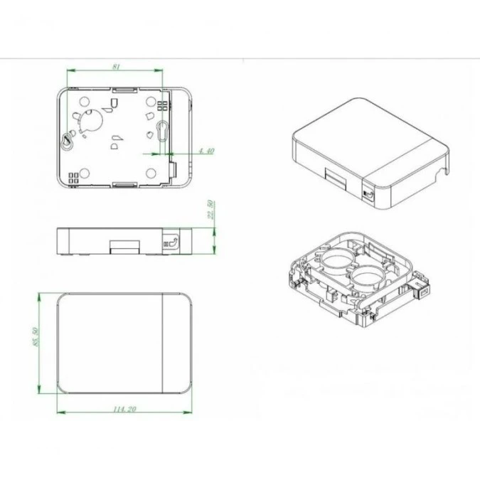 Gniazdo klienckie FTTH wewnętrzne na 1 adapter – EFB | TIM SA