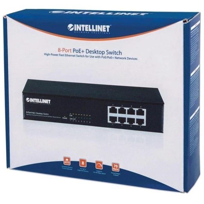 Switch Ethernet 8x 10/100Mbps RJ45 PoE/PoE+ Endspan Desktop ...