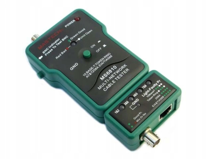 Tester okablowania LAN RJ45/BNC UTP/STP RG59 RG6 MS-6810 – MASTECH | TIM SA