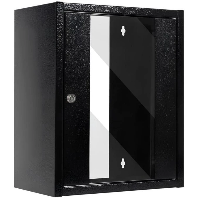 Szafa wisząca RACK 10 9U 300mm drzwi szklane czarna NETRACK S-Line ...