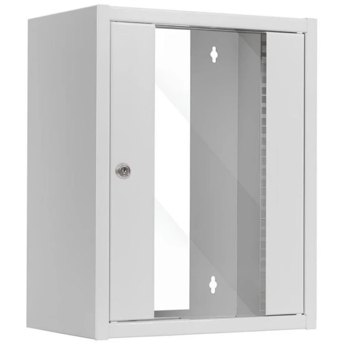 Szafa wisząca RACK 10 9U 300mm drzwi szklane szara NETRACK S-Line ...