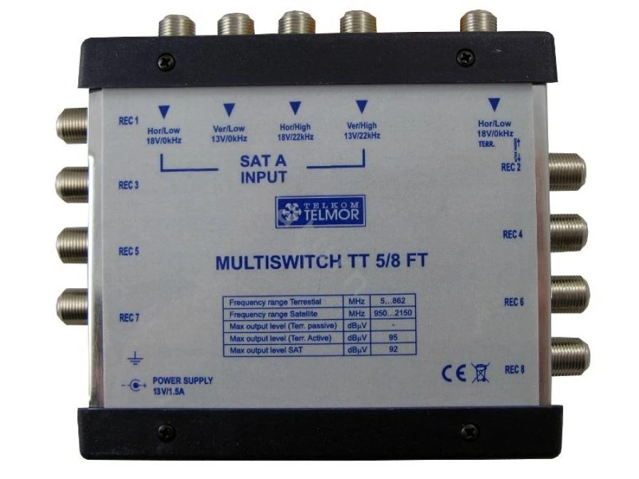 Multiswitch Telmor-Telmor TT 5/8 FT końcowy z zasilaczem – Telkom ...