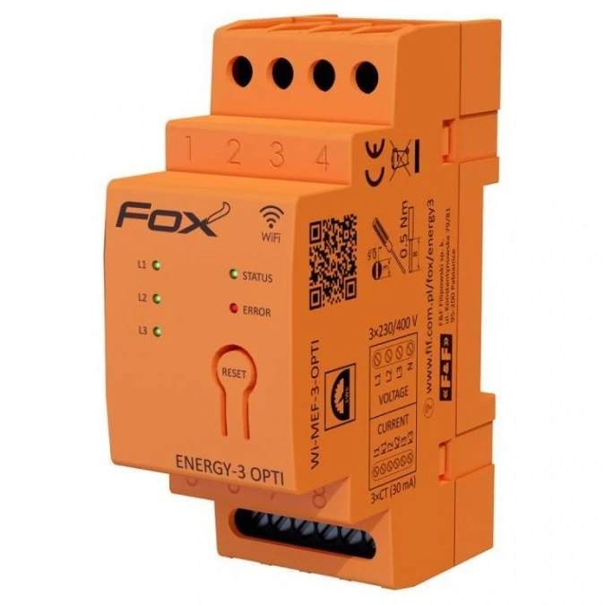 FOX Monitor-licznik zużycia energii 3 fazowy 400A Wi-Fi Energy-3-OPTI ...
