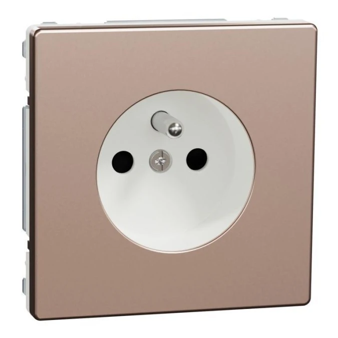 Socket-outlet, Merten System Design, 2P + E, 16A, French, screwless ...