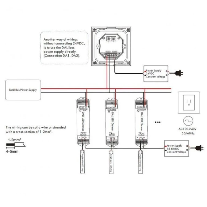 Panel LED naścienny Skydance - CCT - 1 strefa - DALI Bus/24V - TD2-S(W ...