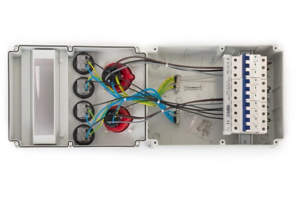 Rozdzielnica CAJA 12M - gniazda 16A 5p, 32A 5p, 4x230V + zabezpieczenia ...