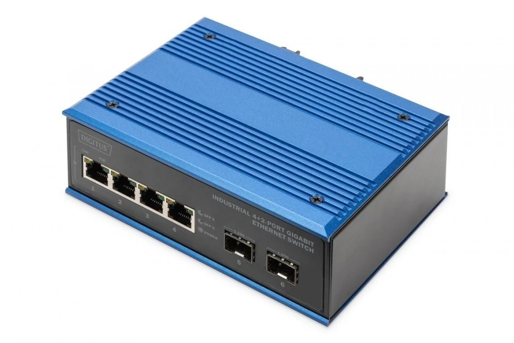 Przemysłowy switch 4+2 -Port Gigabit Ethernet Switch4 Port GE RJ 54, 2 ...