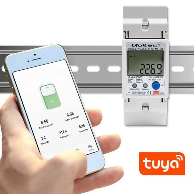 Qoltec Jednofazowy elektroniczny licznik miernik zużycia energii na ...