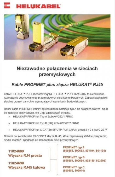 Wtyczka RJ45 kat 5 Helukat Profinet prosta 11024689 – HELUKABEL | TIM SA