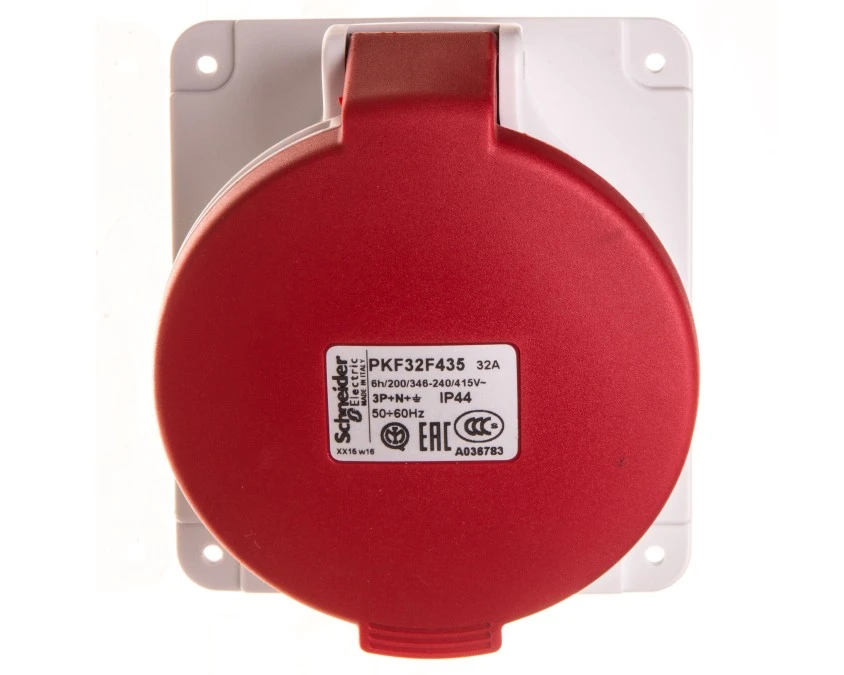 Gniazdo stałe 5P 32A 400V czerwone IP44 PKF32F435 – Schneider | TIM SA