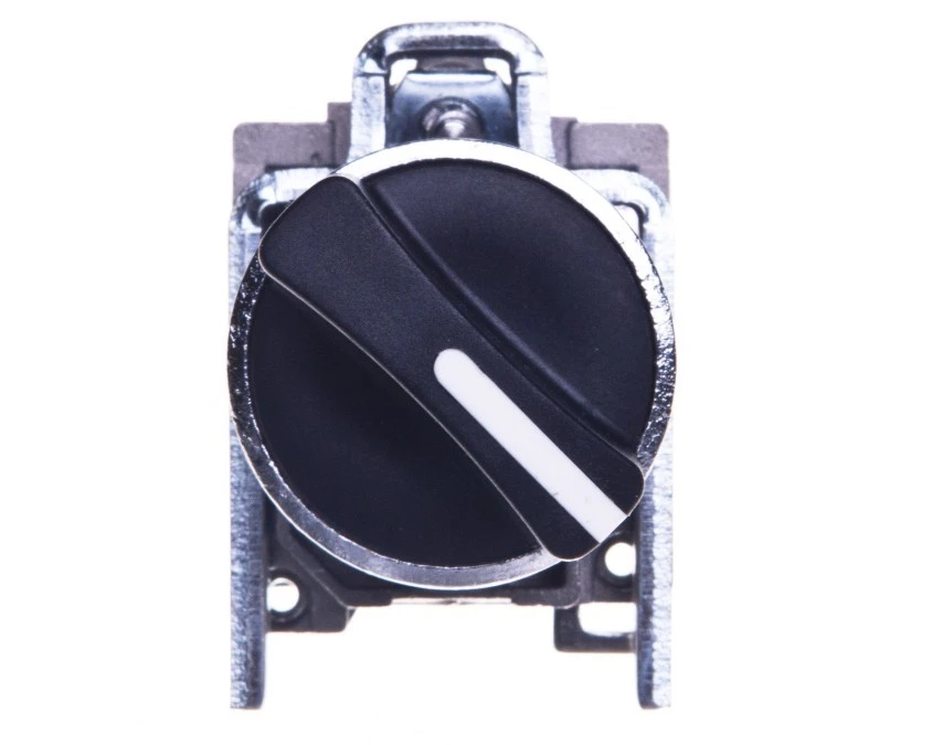 Przełącznik 2 położeniowy pokrętło 22mm czarny 1Z z samopowrotem ...