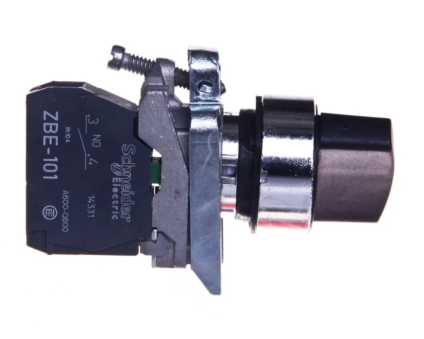 Przełącznik 2 położeniowy pokrętło 22mm czarny 1Z z samopowrotem ...