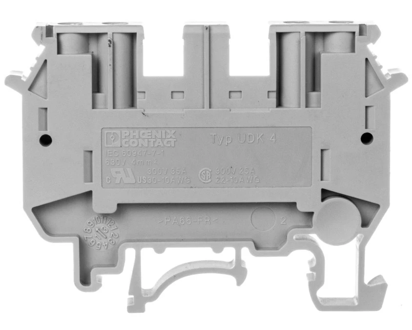 Złączka szynowa 4-przewodowa 2,5 mm2 szara UDK 4 2775016 /50szt ...