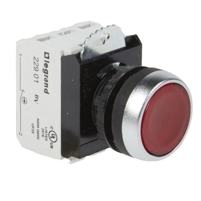 Przycisk sterowniczy 22mm czerwony 1Z 1R z samopowrotem z podświetleniem 023758 – LEGRAND | TIM SA