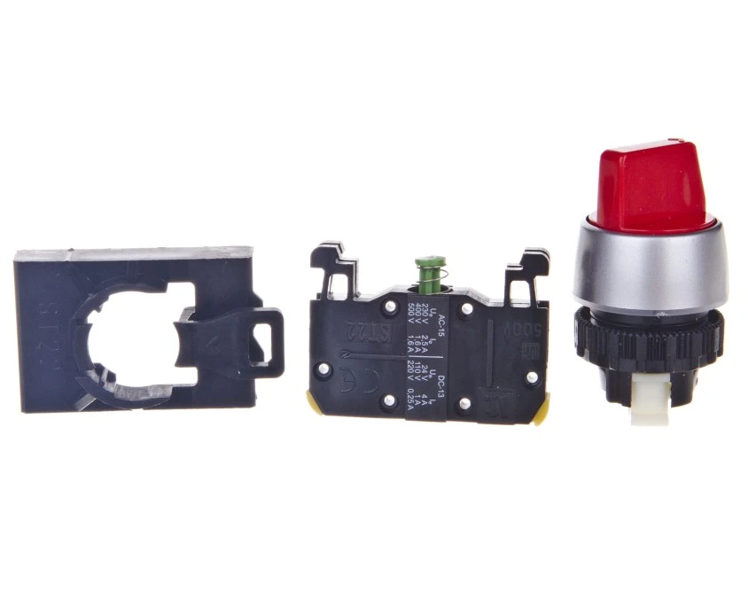 Przełącznik 2 położeniowy pokrętło 22mm czerwony 1Z bez samopowrotu ST22-P.C-10. – SPAMEL | TIM SA