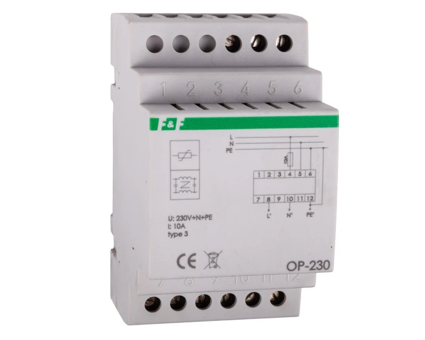 Ogranicznik przepięć Typ T3 z potrójnym filtrem przeciwzakłóceniowym 2P ...