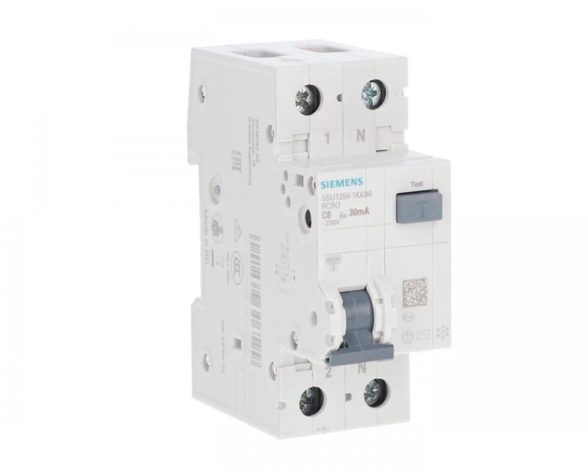 Wyłącznik różnicowo-nadprądowy 2P 6A C 0,03A typ AC 6kA 5SU1356-1KK06 – SIEMENS | TIM SA
