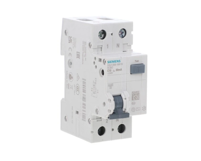 Wyłącznik różnicowo-nadprądowy 2P 10A C 0,03A typ AC 6kA 5SU1356-1KK10 – SIEMENS | TIM SA