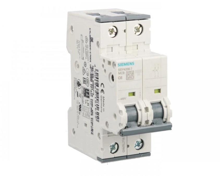 Wyłącznik nadprądowy 2P C 6A 10kA SENTRON 5SY4206-7 – SIEMENS | TIM SA