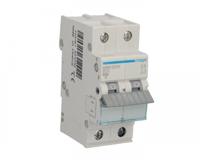 Wyłącznik nadprądowy 2P B 20A 6kA AC MBN220E – HAGER POLO | TIM SA