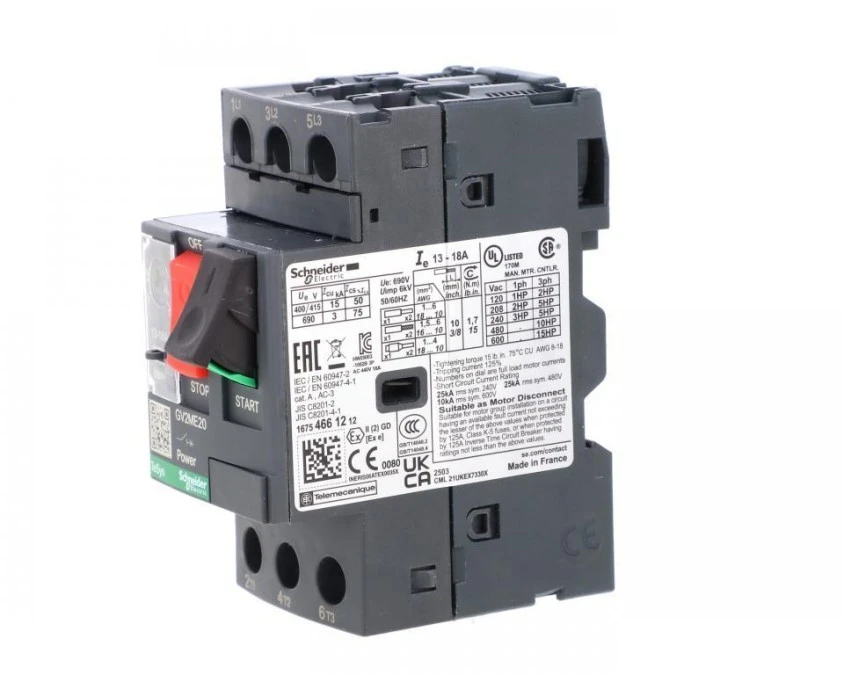 TeSys Deca Wyłącznik silnikowy 3P 7,5kW 13-18A GV2ME20 – Schneider | TIM SA