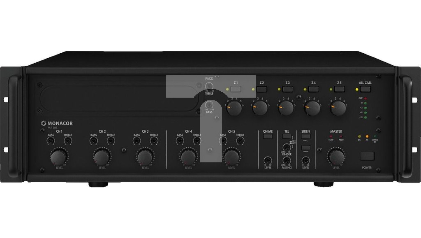 5-strefowy wzmacniacz miksujący PA, mono 1 x 240WRMS 5 stref ...