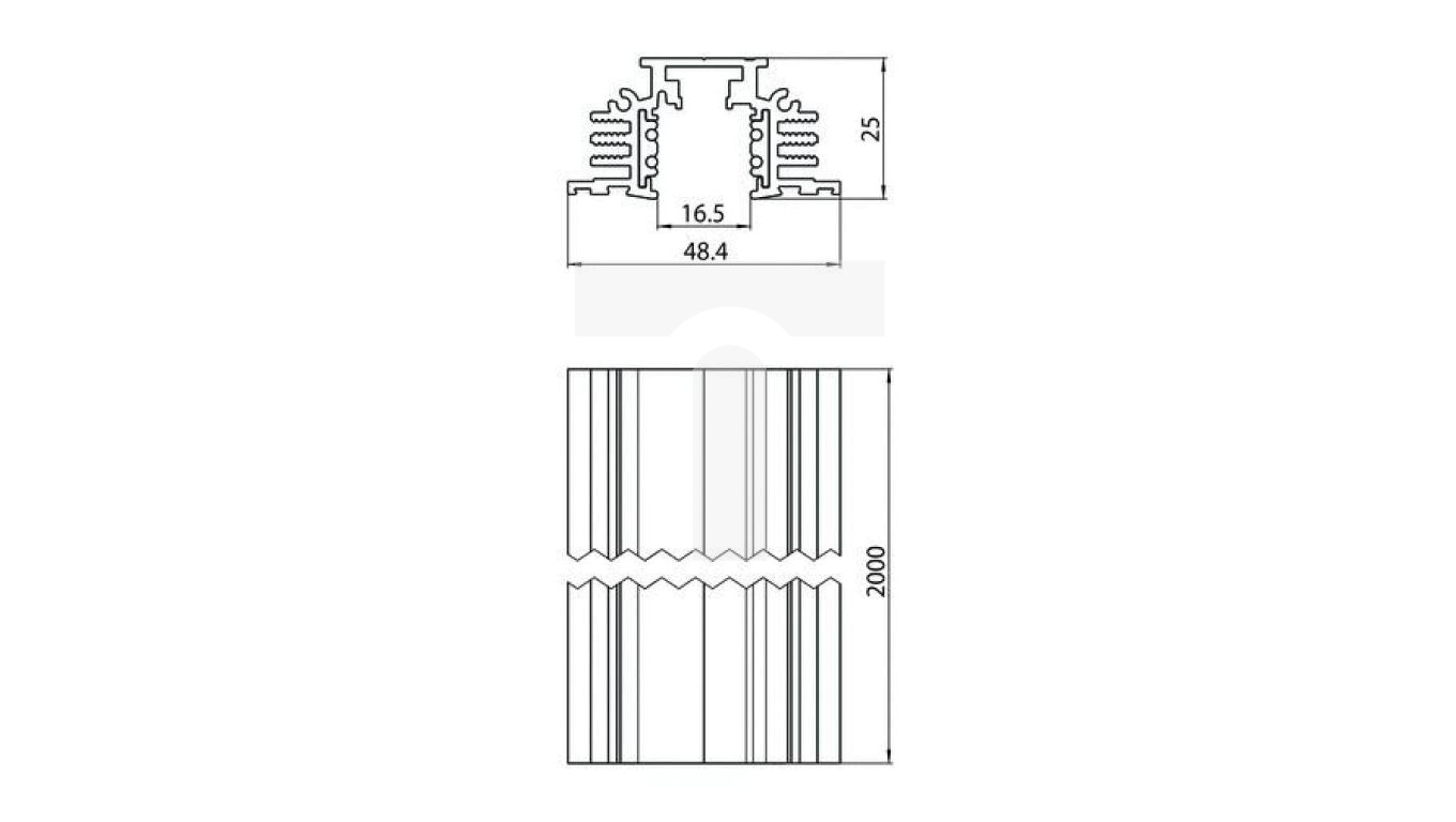 9500-2/W2-ST3-E Szynoprzewód 2m biały 48V MULTISYSTEM EVO A.A.G ...