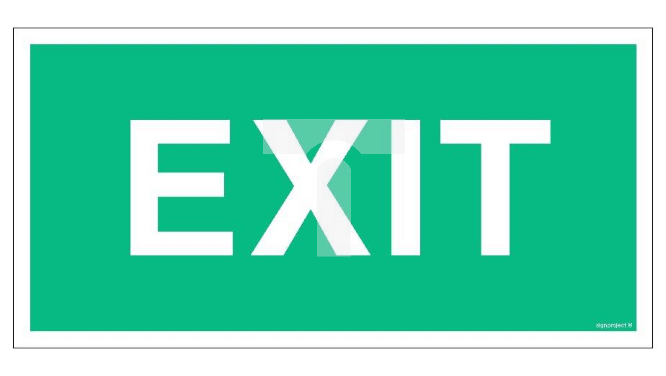 ZNAK - AC004 EXIT 80 x 40 cm FS - Folia samoprzylepna foto ...