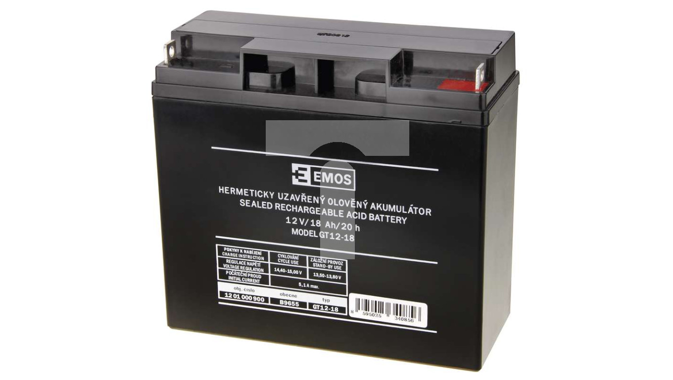 Akumulator ołowiowy AGM 12V 18Ah 12x12 B9655 – EMOS | TIM SA