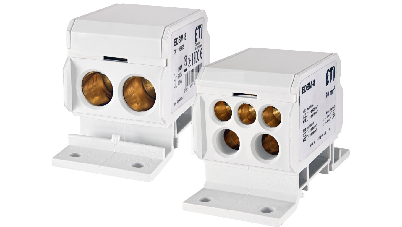 Blok rozdzielczy 192A (2x4-70mm2/2x4-35mm2+3x2,5-25mm2) szara EDBM-8 ...