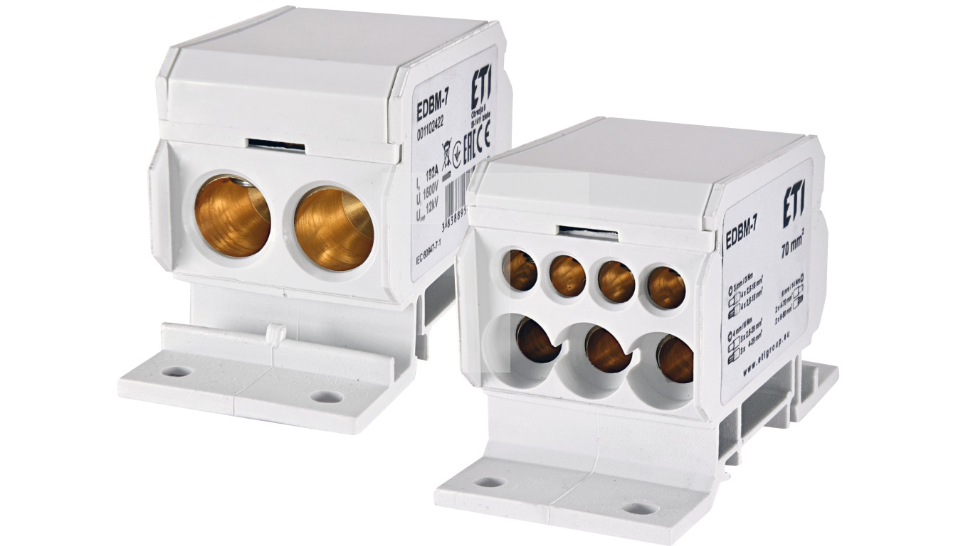 Blok rozdzielczy 192A (2x4-70mm2/3x2,5-25mm2+4x2,5-16mm2) szara EDBM-7 ...