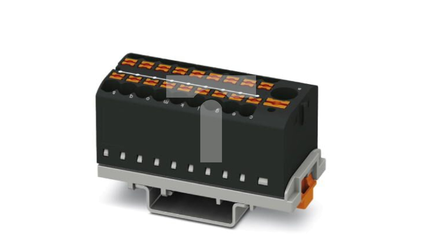 Blok rozdzielczy PTFIX 6/18X2,5-NS35 BK, czarne złącze przemysłowe - 18 ...