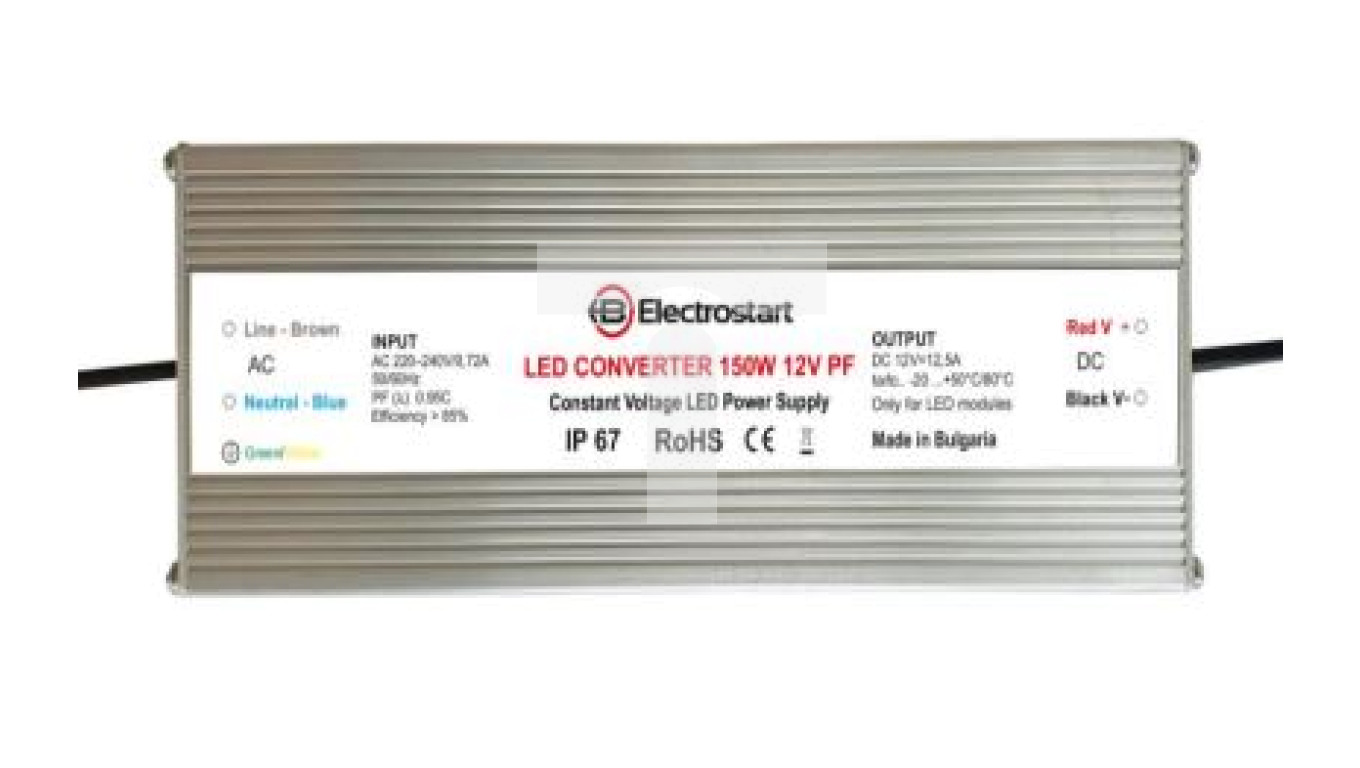 CV LED Power Supply 150W PF0.9 12V IP67 - 980150001200396 - Zasilacz ...