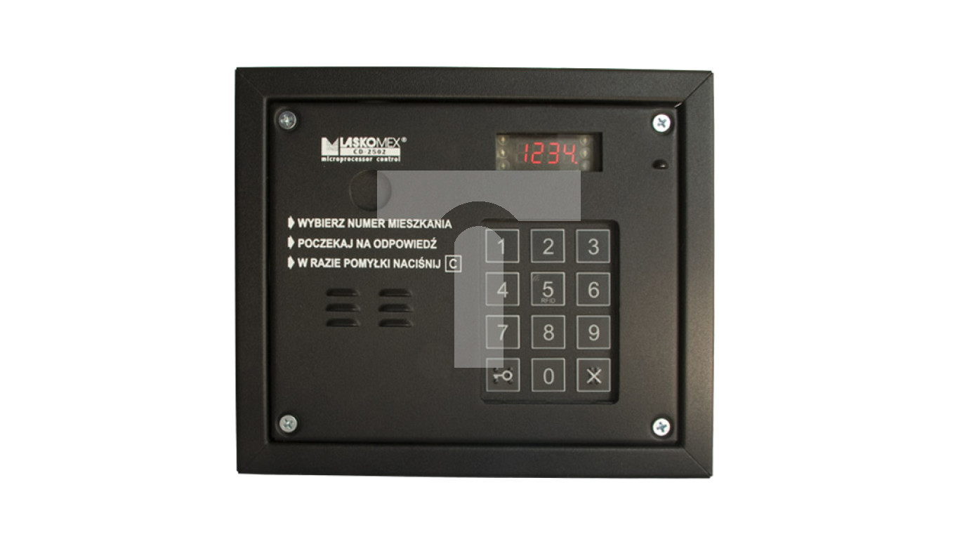 Cyfrowy panel domofonowy systemu CD-2502. Wyposażony w klawiaturę ...