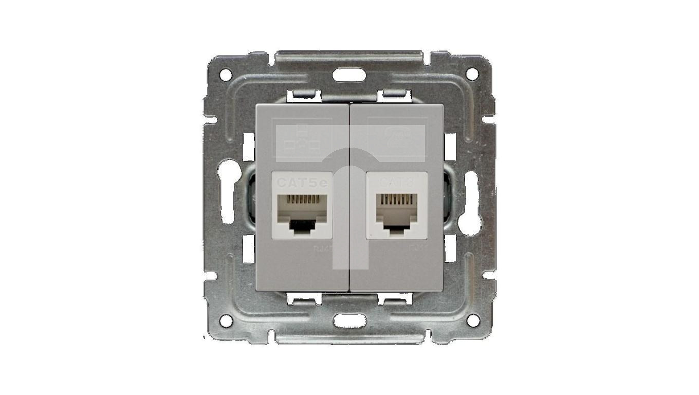 DANTE Gniazdo teleinformatyczne RJ45 kat.5e nieekranowane + RJ11 inox ...