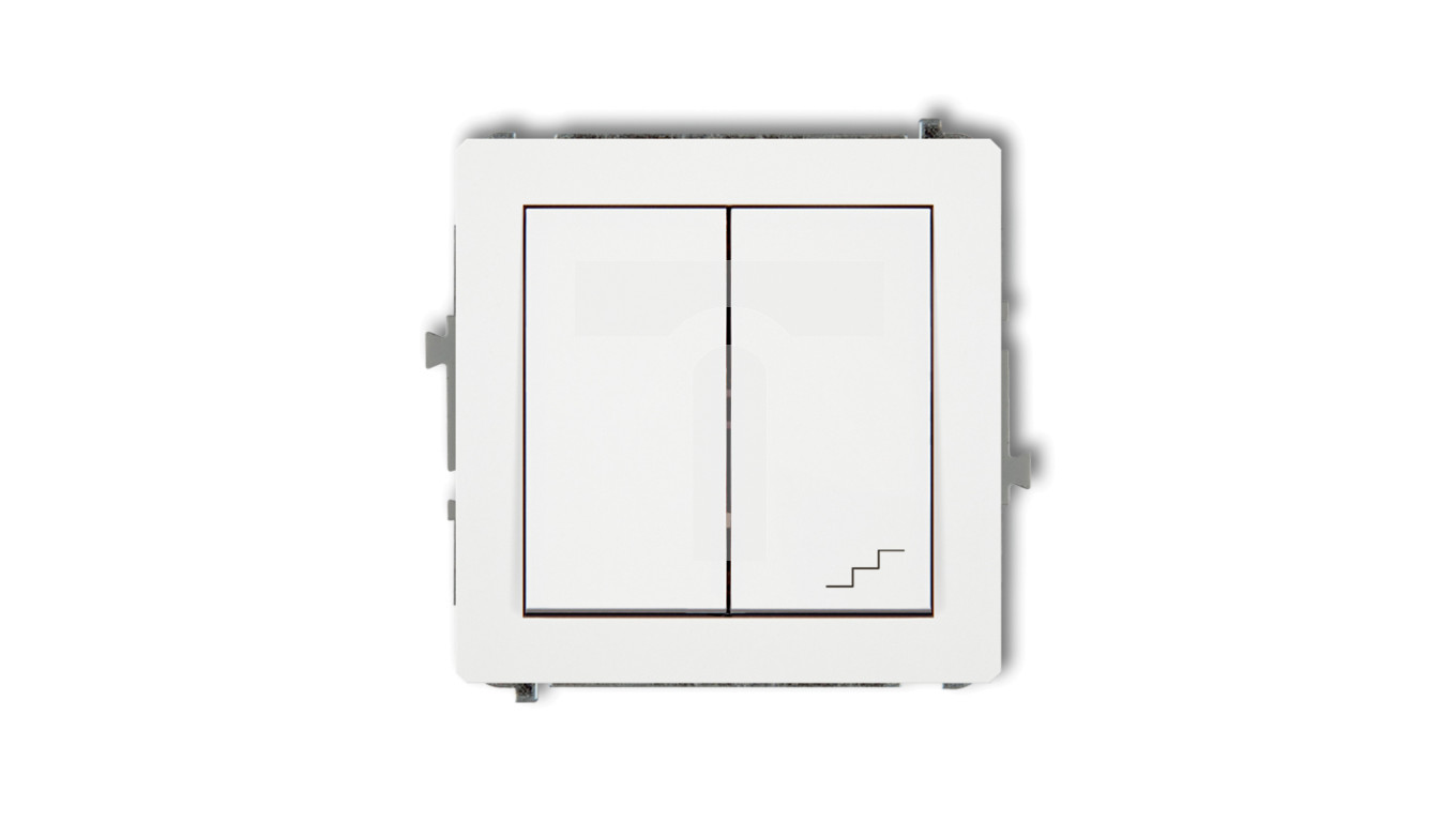 DECO Łącznik jednobiegunowy ze schodowym (wspólne zasilanie) biały DWP ...