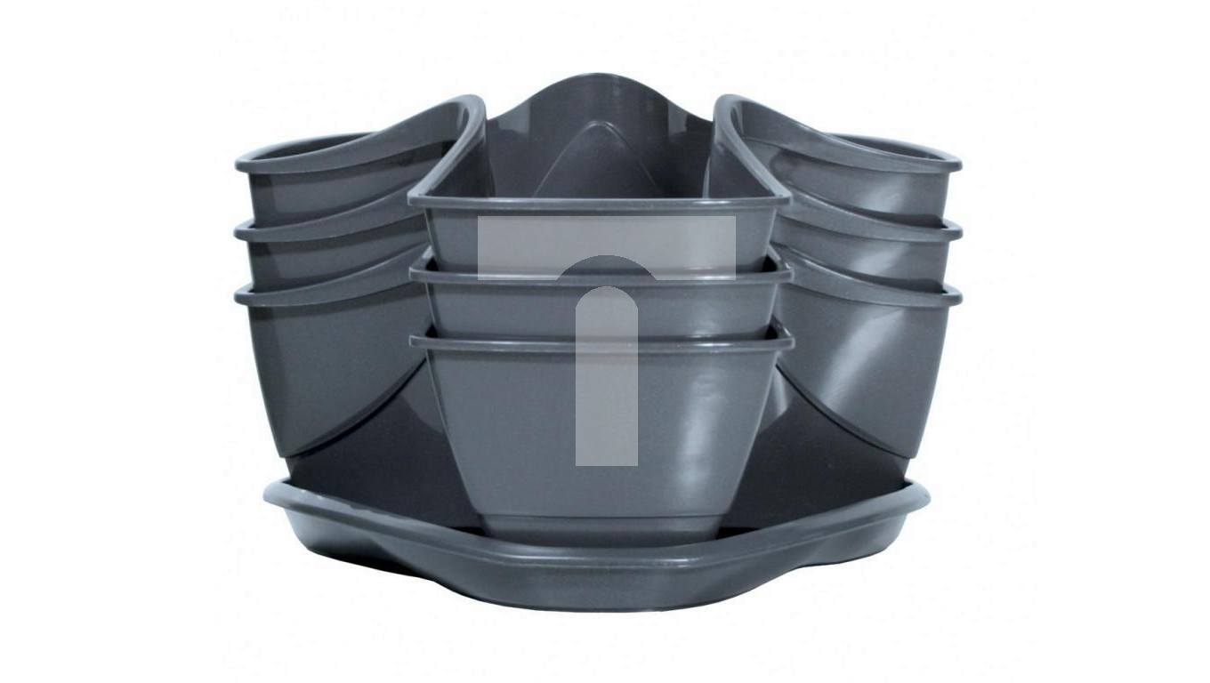 Doniczka potrójna, piętrowa na zioła grafitowa Coubi Herbal ...