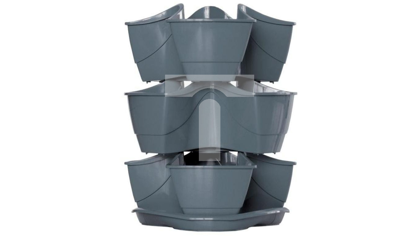 Doniczka potrójna, piętrowa na zioła grafitowa Coubi Herbal ...